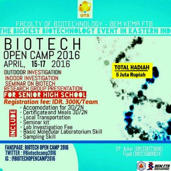 Ingin Jadi Peneliti, Ayo !!! Ikuti Biotech Open Camp 2016 - Samawa Rea
